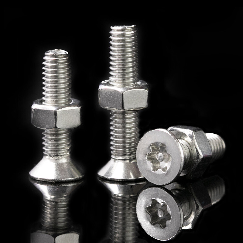 A2 Torx Star With Pin Security Flat Countersunk Head Screws And Hex Nut ...