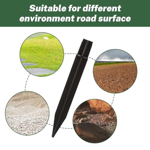 8-Pack Reinforced Ground Nails, 8.26 Inches Torch Stakes Plastic Road ...
