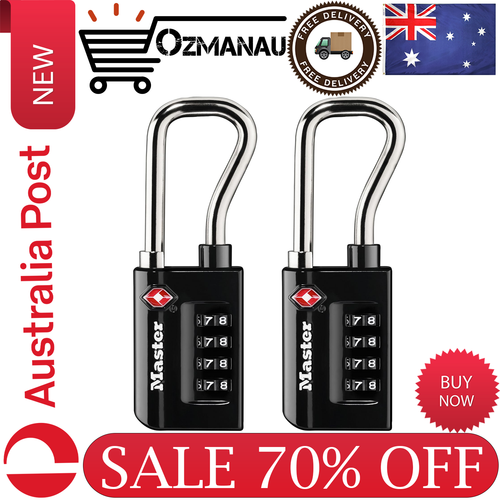 Master Lock 4696T Pack of 2 Set Your Own Combination TSA Approved ...