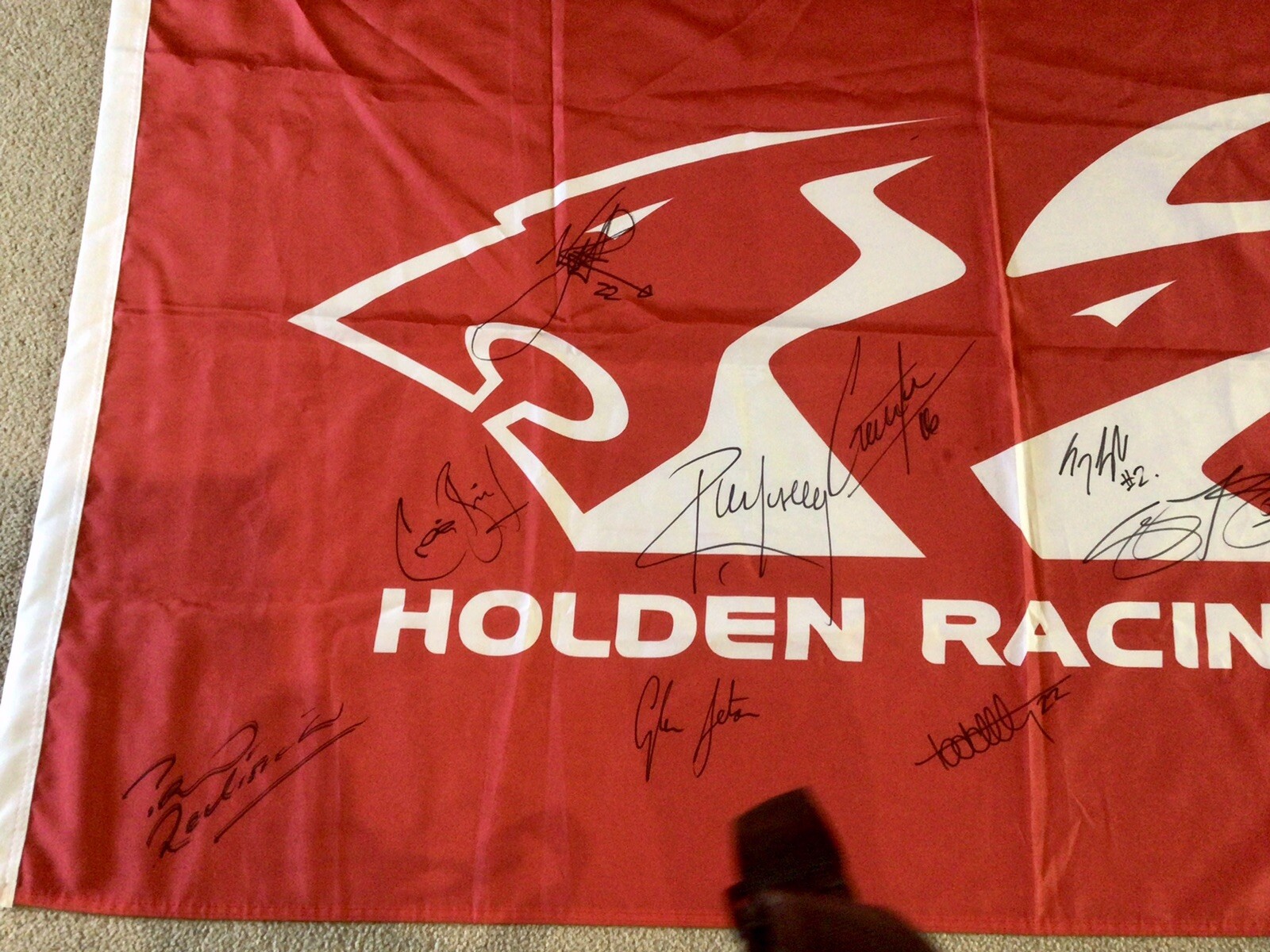RARE Original Holden Racing Team Full Size Flag 1530 X 880 Signed 10 ...