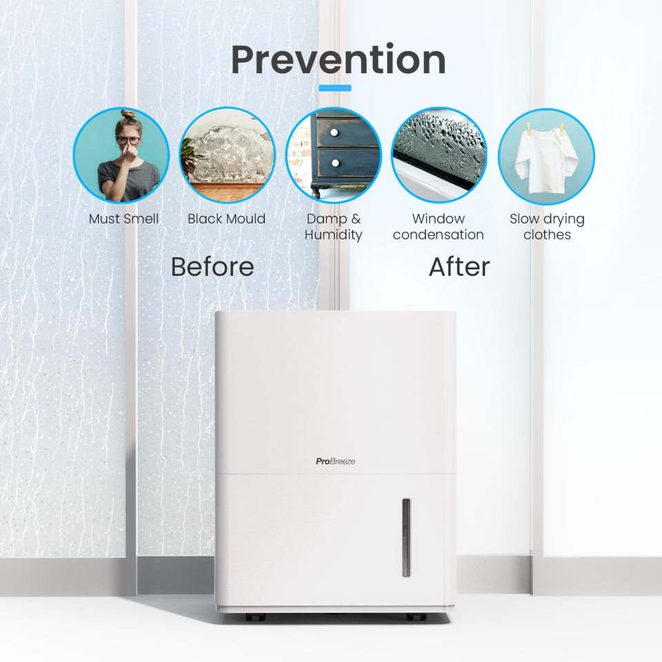 Pro Breeze 30L Smart Dehumidifier with Digital Display & Continuous ...