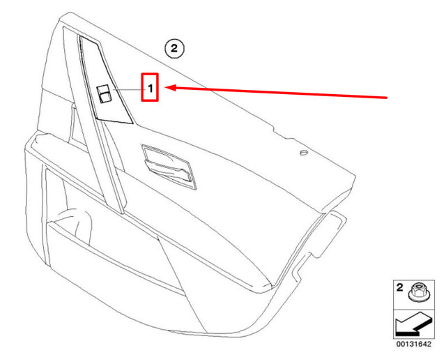 BMW E60 Left Rear Door Panel Power Window Switch Trim Beige Tan 2004 ...