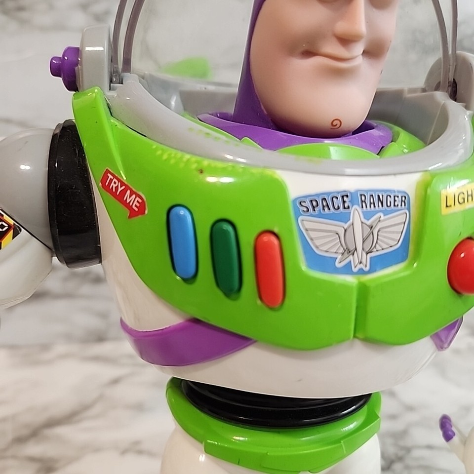 Disney Pixar Buzz Lightyear 12 Inch Non Smiling with Eyebrow Scowl Rare ...