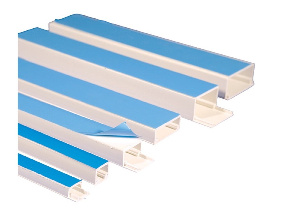 Self Adhesive Mini Trunking White PVC Electrical Cable Conduit Wire ...