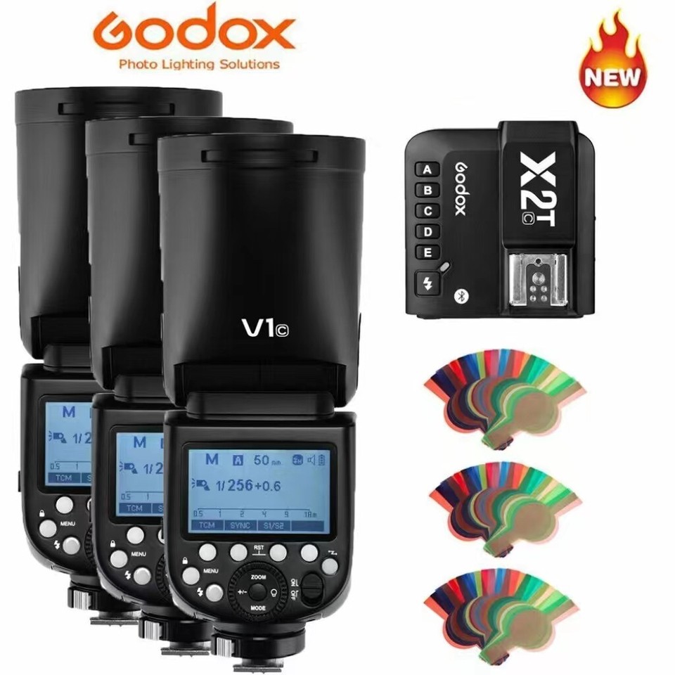 Godox V1-C 2.4G Wireless TTL Camera Flash + X2T-C Trigger Set For Canon ...