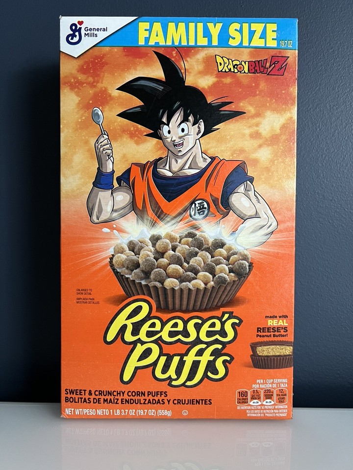 🐉 Limited Edition Family Size Reese’s Puffs Dragonball Z Cereal Frieza ...
