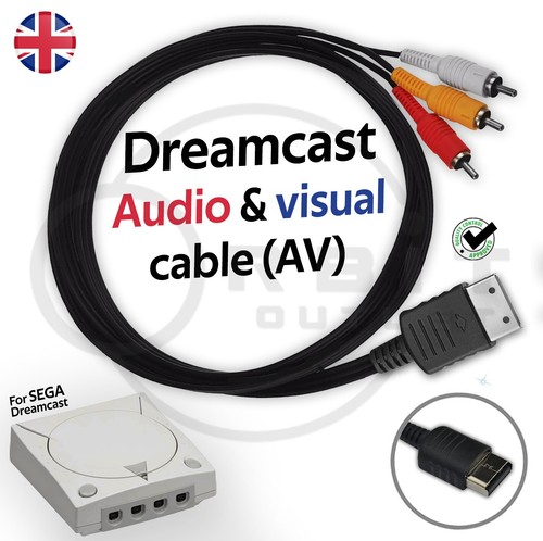 SEGA Dreamcast RCA AV Audio Video Cable TV Lead Composite Video Audio ...