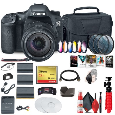 Canon EOS 7D DSLR Camera with 18-135mm Kit (3814B016) + 32GB Compact ...