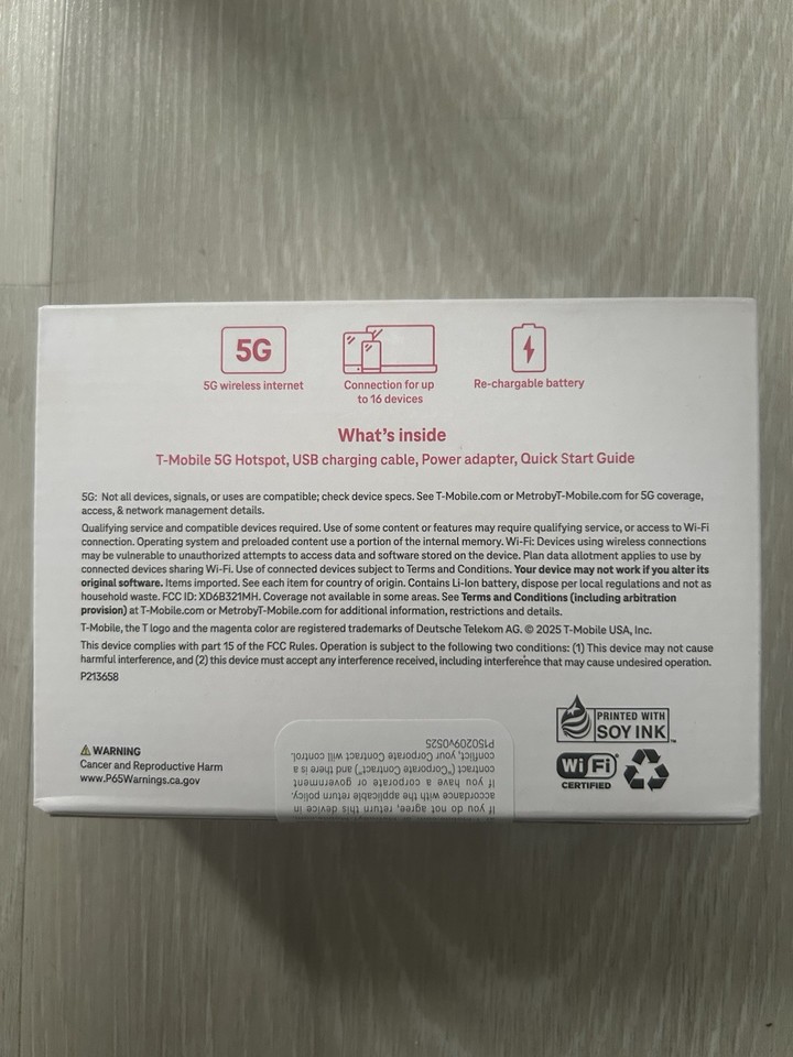 T-Mobile Hotspot 5G WiFi 200 GB per year for 5 Years Prepaid NEW 1000gb ...