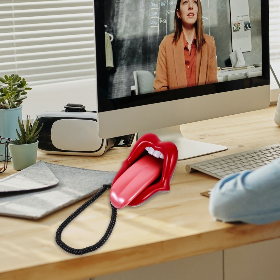 Red Lip Phone Landline Phones for Home Corded Fashionable Telephone | eBay