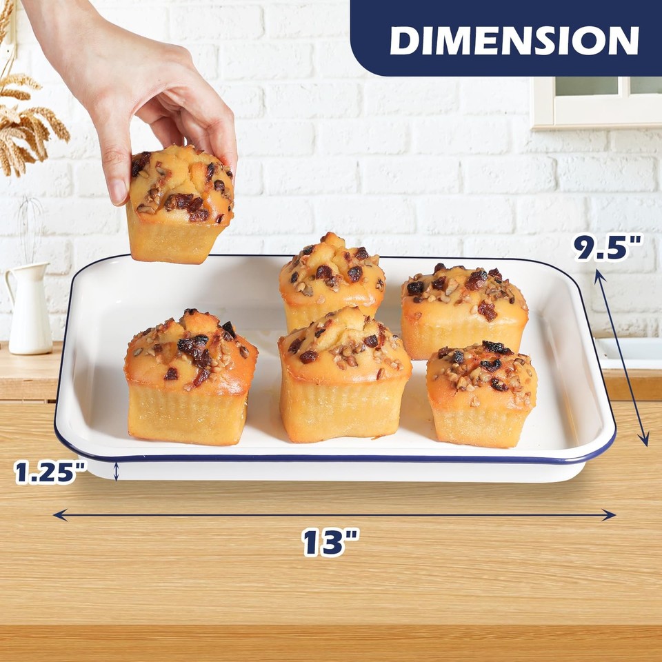 Enamelware 9x13 Non Stick Baking , Enameled Steel Jelly Roll Pan ...