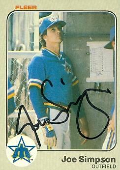 Joe Simpson autographed Baseball Card (Seattle Mariners) 1983 Fleer ...