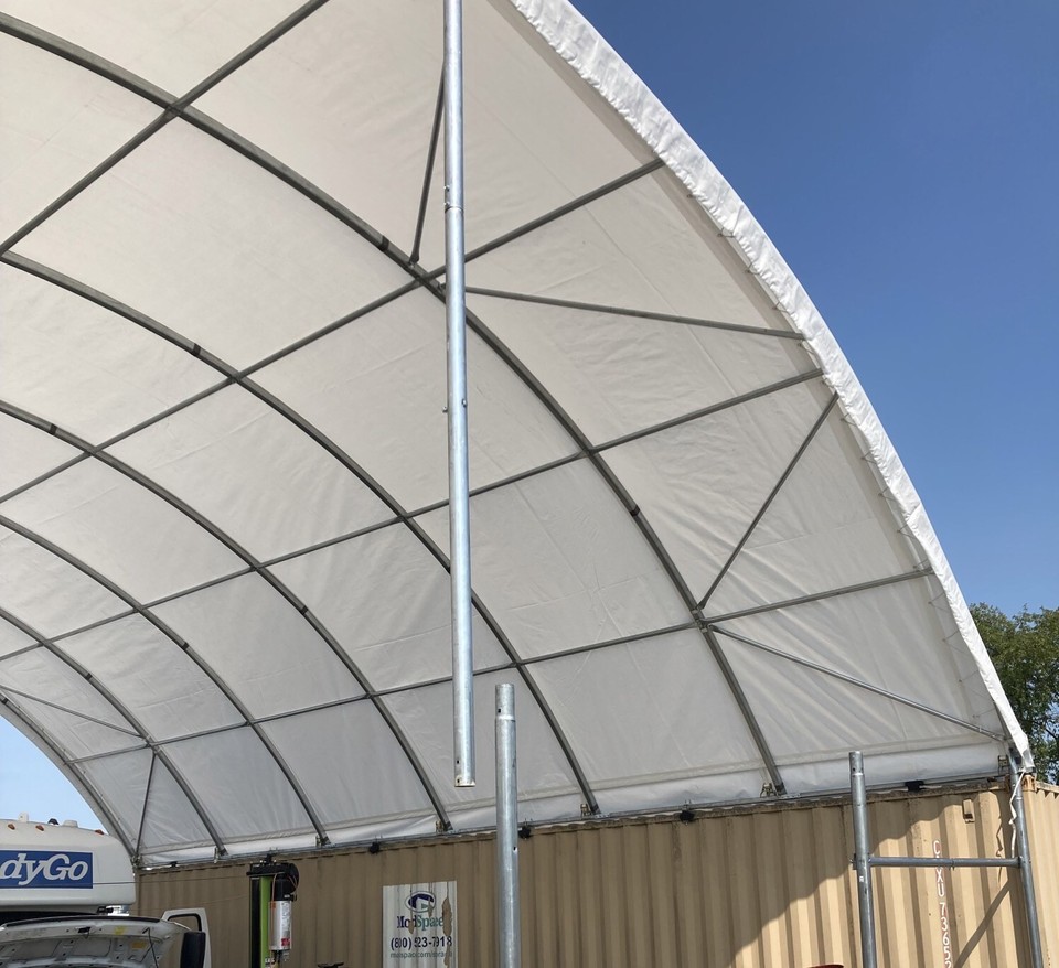 20*20ft 20*40ft Shipping Container Canopy Canvas Fabric Building w/o ...