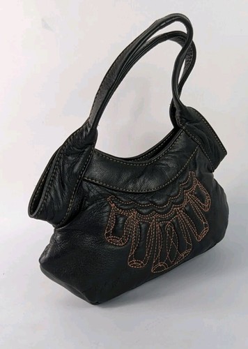 Tula T2 Small Black Leather Handbag 22cm X 12cm | eBay UK