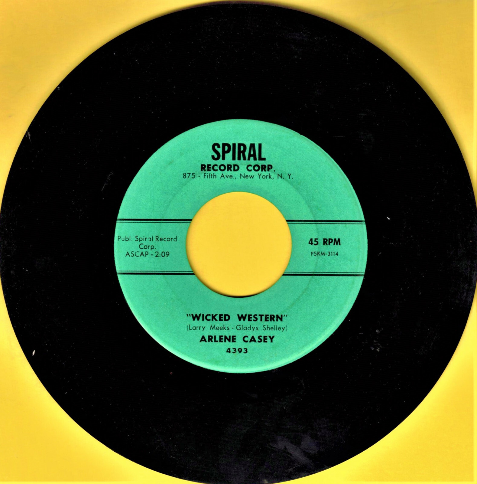 ARLENE CASEY WICKED WESTERN / BOSSA NOVA SCOTIA POPCORN BOPPER 7 IN 45 ...