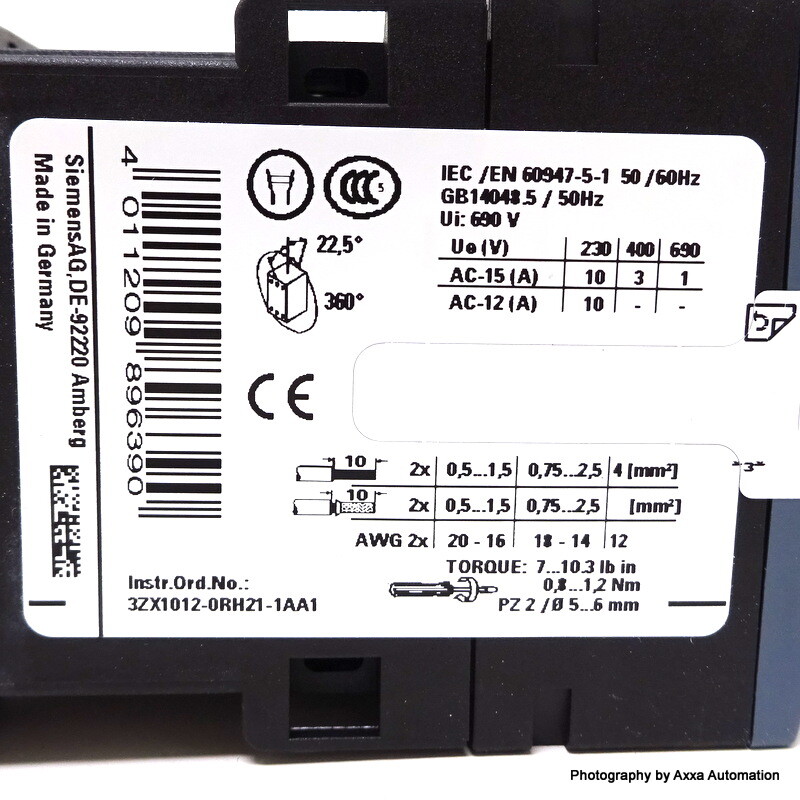 Contractor Relay 3RH2122-1BP40 Siemens 230VDC 2NO/2NC 3RH21221BP40 ...