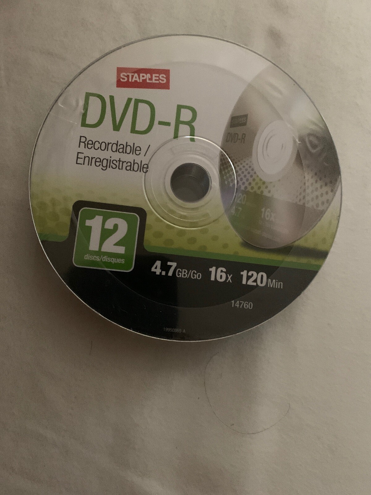 Staples DVD-R 4.7GB 16x Recordable Discs 12 Pack 14760 | eBay