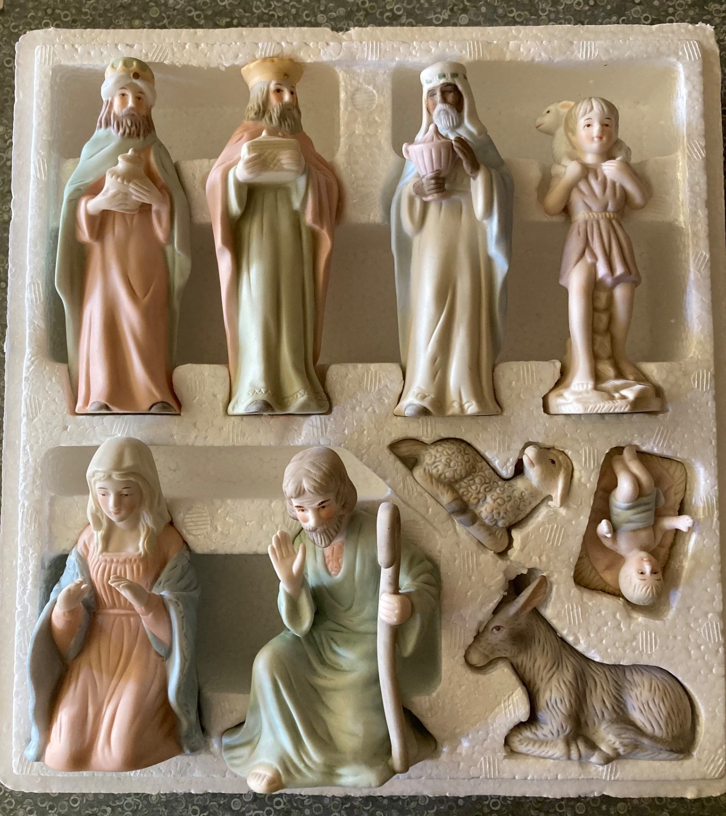 Lefton Ceramic "The Christopher Collection" Nativity with Original Box ...