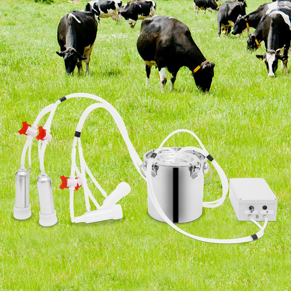 Electric Cow Milker, Milking Machine with Stainless Steel Bucket,Cow ...