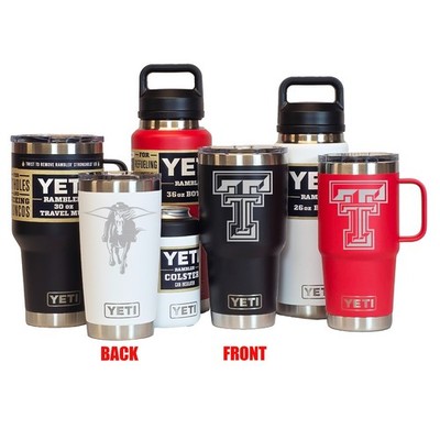 TEXAS TECH Red Raiders YETI Laser Engraved Tumblers, Mugs, Can Colsters ...