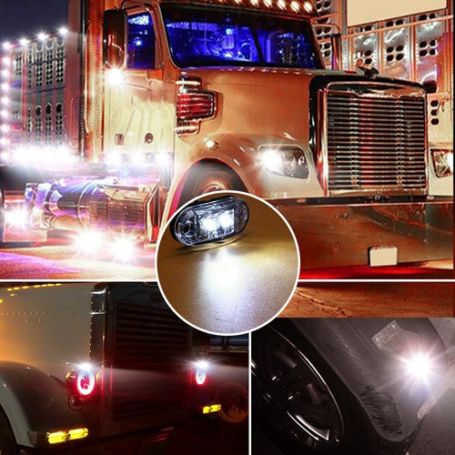 LED 2.5" Side Marker Clearance Lights Lamp For Car Truck Trailer White ...