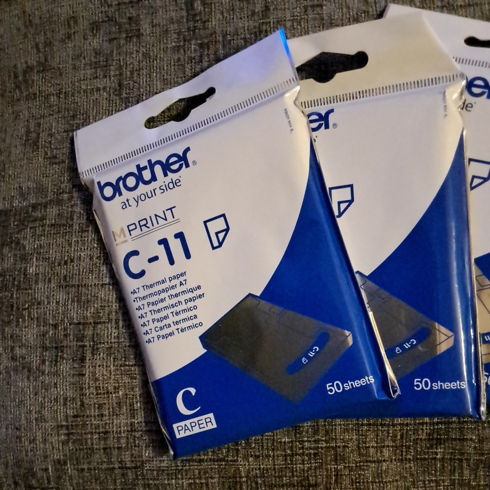 Brother Print C-11 A7 Thermal Printer Paper 50 Sheets Pack C11 5 Packs ...