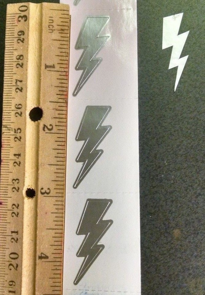 50 LIGHTNING BOLT STICKERS SILVER ~ Thunder Bolt FREE SHIPPING | eBay