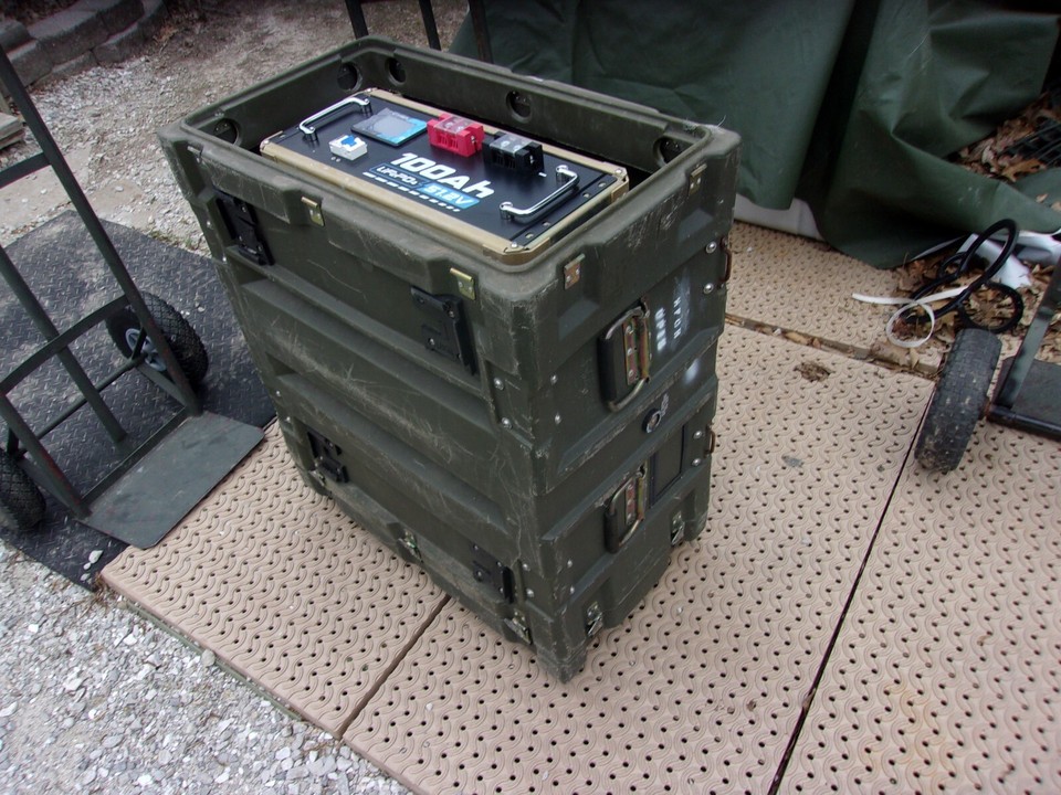 ONE MILITARY SURPLUS SOLAR SERVER RACK (NO BATTERY INCLUDED) MOUNT CASE ...