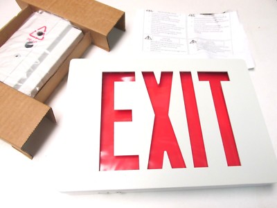 NIB Lithonia Cast Aluminum Emergency / Exit Sign Cat# LE SW 1R .. UU ...