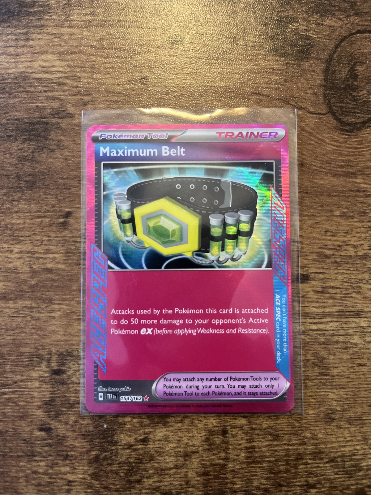 MAXIMUM BELT 154/162 Temporal Forces Ace Spec Rare Pink Trainer Pokémon ...