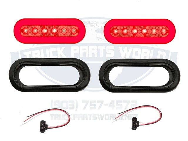Optronics STL111RB Stl111 Series 6" Red Oval Grommet Mount Tail Lights ...