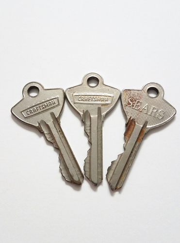 (4) Vtg Original CRAFTSMAN Keys For Old Tool Box Padlock Storage ...