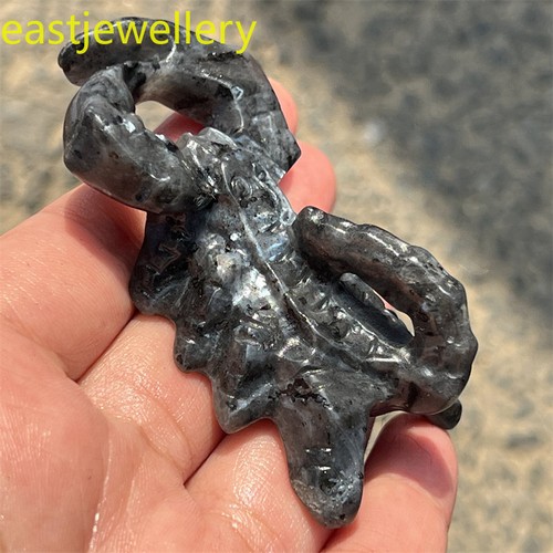 2.8" Natural spectrolite skull Quartz Crystal scorpion Skull Figurines ...