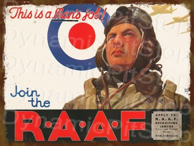 RAAF Pilot Warplanes Military Rustic Tin Metal Sign Australian made ...