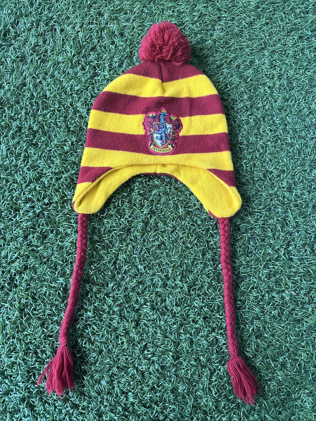 Harry Potter House Gryffindor Logo Stripes Knit Hat W… - Gem