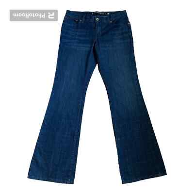 Christopher Blue Mid Rise Flare Dark Wash Jeans | Size 6 | eBay