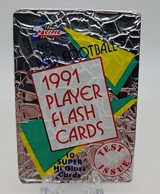 1991 Pacific NFL Pro Football Player Flash Cards Test Issue Foil Pack ...