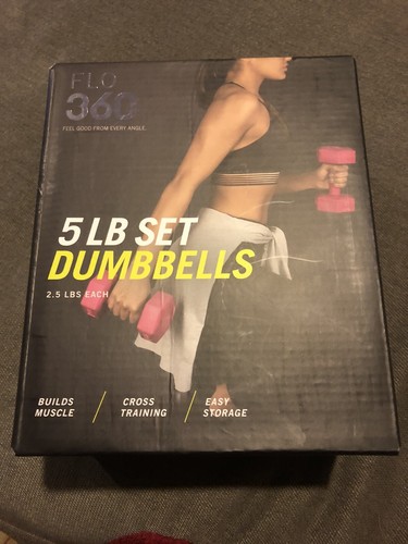 NEW Flo 360 5 LB Pink Dumbbell Set (2.5 Lbs Each) Weights Workout ...