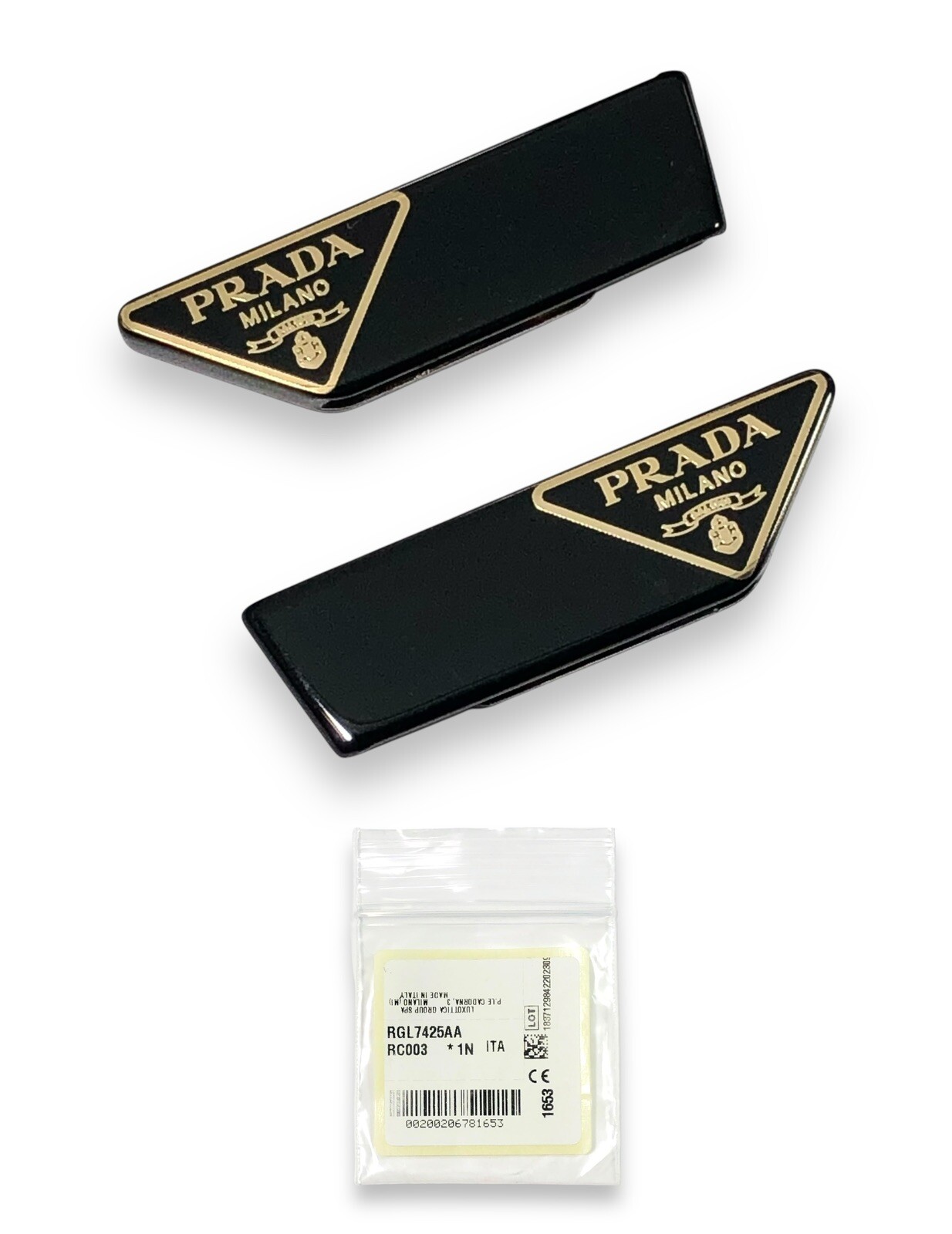 PRADA PR 71ZS Black/ Golden Replacement Metal Temple Side Icon Logo ...