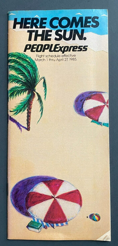 People Express Airlines Timetable Effective March 1, 1985 | eBay