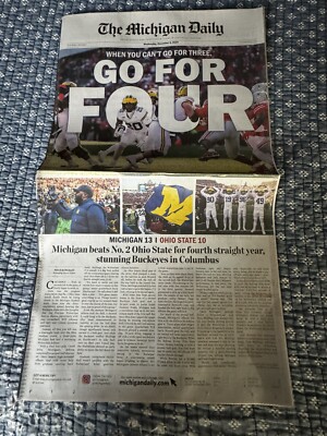 Michigan Daily Newspaper Michigan Wolverines vs Ohio State Buckeyes 12 ...