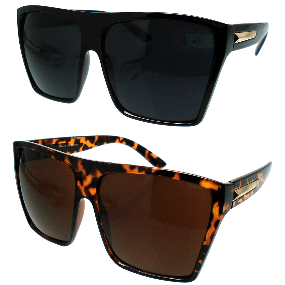 Flat Top Square Large Huge Big Oversized Sunglasses Mens Womens | eBay