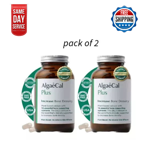 ALGAECAL Plus Organic Red Algae Calcium Supplement, Vitamin K2 MK7 ...