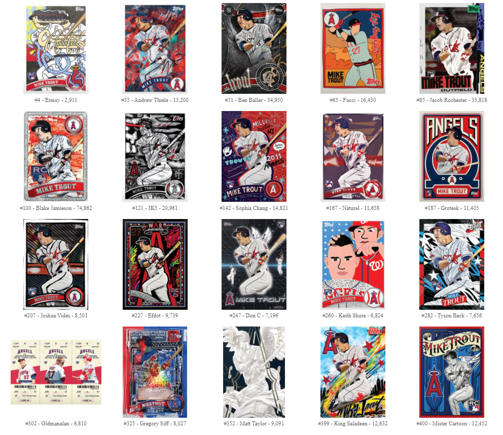 Topps project 2020 4 trout For Sale - MAVIN