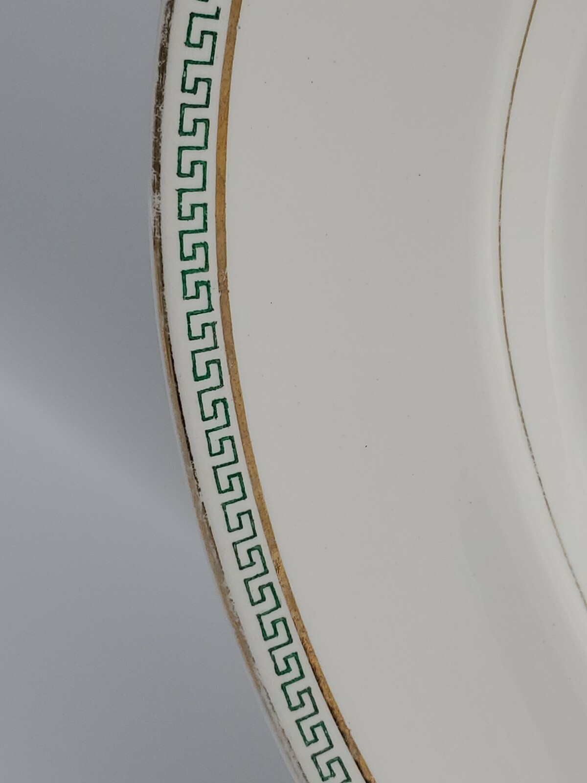 John Maddock & Sons Royal Vitreous England Green Gold Greek Key Pattern ...