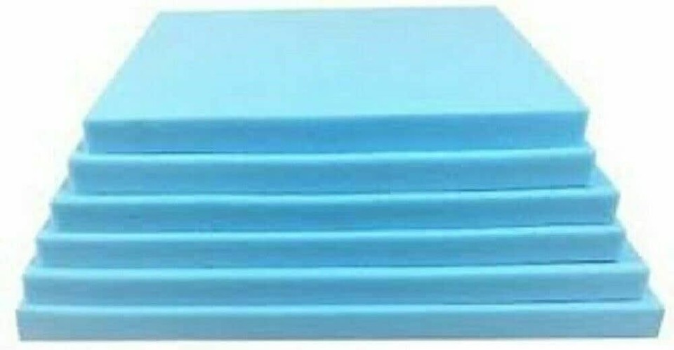 High Density BLUE Firm Foam Cut to Any size Foam Cushions Seat Pads ...