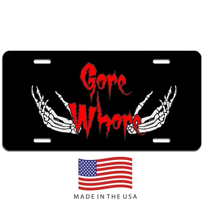 Gore Whore vanity aluminum vehicle license plate car truck SUV tag red ...