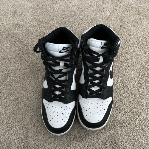 Size 6.5 Nike Dunk High Black Whites Without Carton | eBay