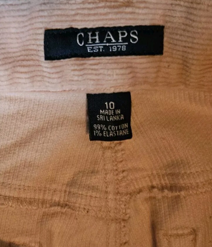 NWT Chaps Women's Pink Corduroy Pants 10 Mid Rise Straight Leg ...