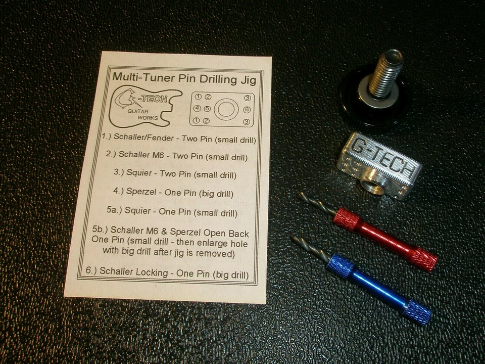 Guitar Tuner Installation Tool - Drill jig for pin-mount tuners ...
